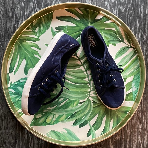 Keds | Shoes | Keds Navy Blue Canvas Sneaker Metalic Blue Sheen | Poshmark